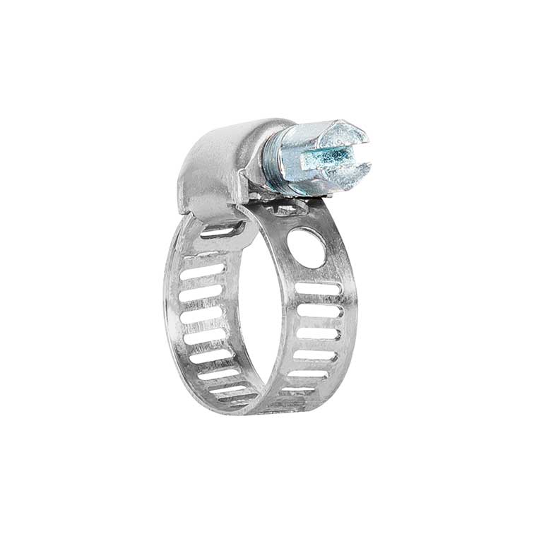 10032 – ABRAZADERA MINI-4 DE ACERO INOXIDABLE, BLISTER CON 4 PZAS